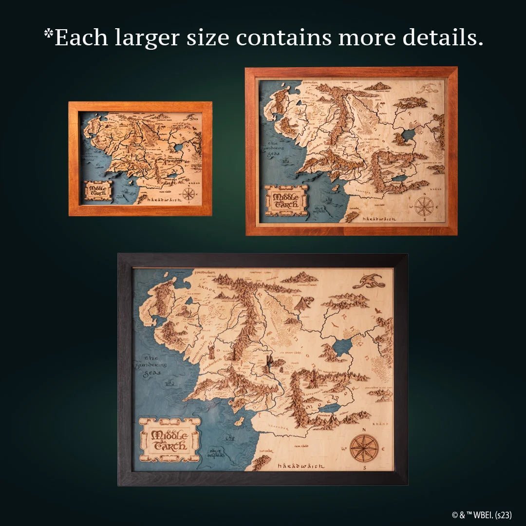 Lord of the Rings Wooden Map – Backlit & Framed – ZeWood