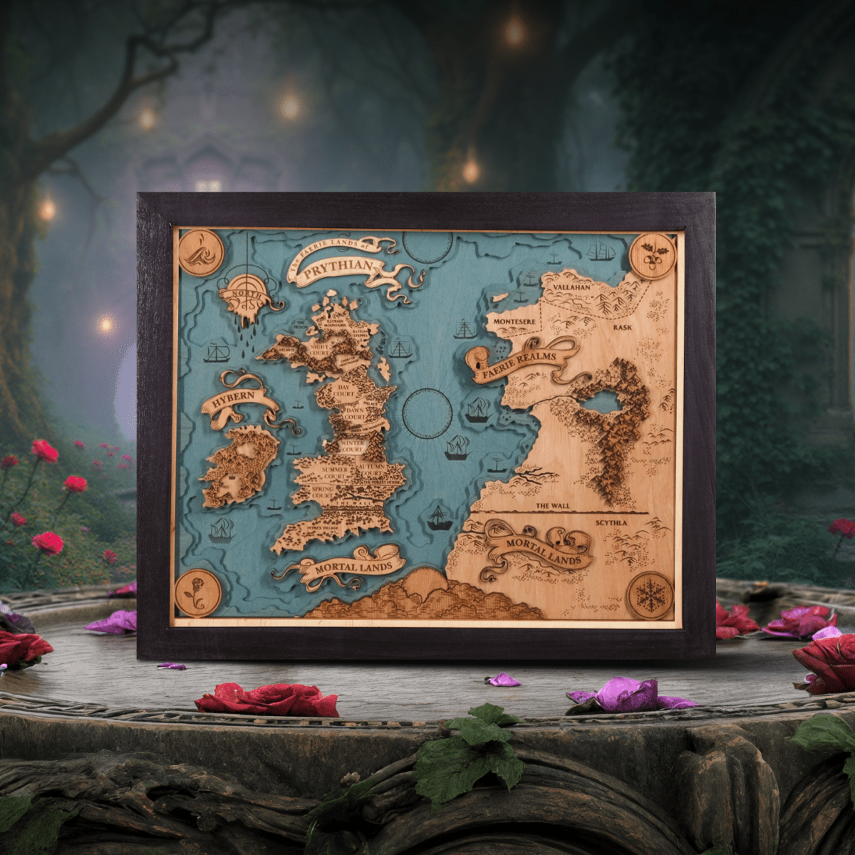 Prythian 3D Wood Map - ACOTAR Gift for Book Lovers – ZeWood
