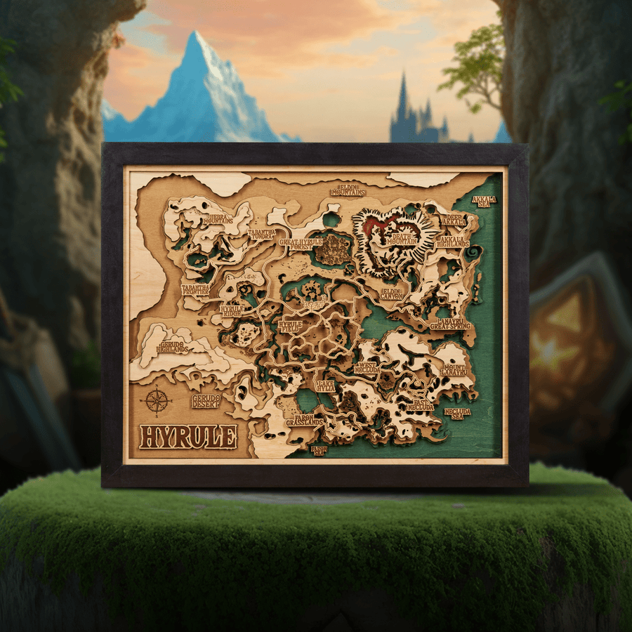 Our 3D wood map of The Legend Of Zelda - Hyrule Kingdom – ZeWood