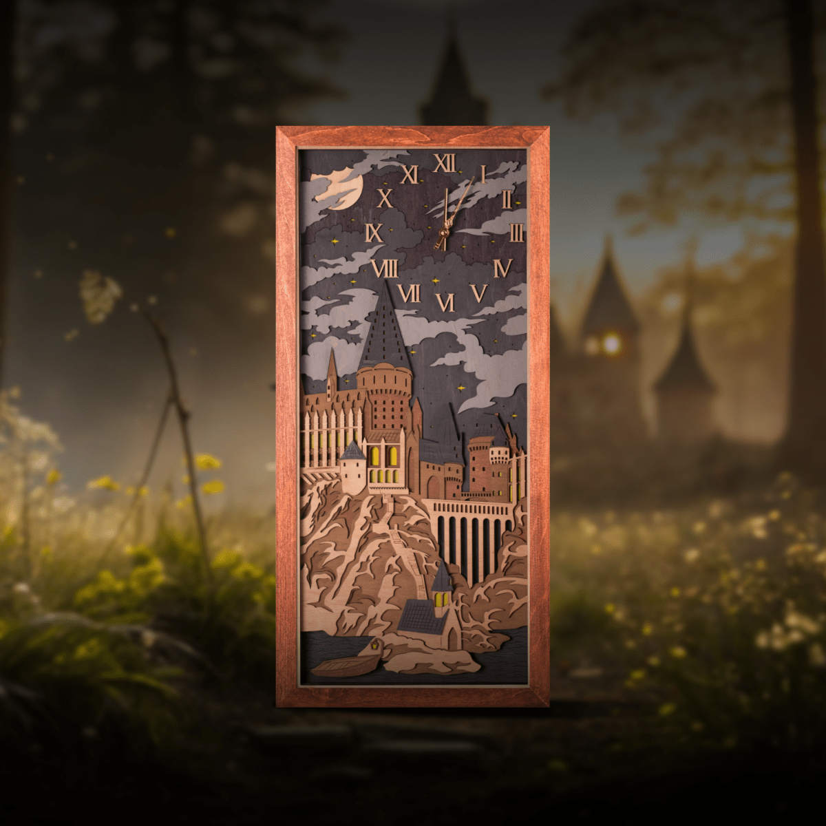 HOGWARTS™ 3D WOOD WALL CLOCK – ZeWood