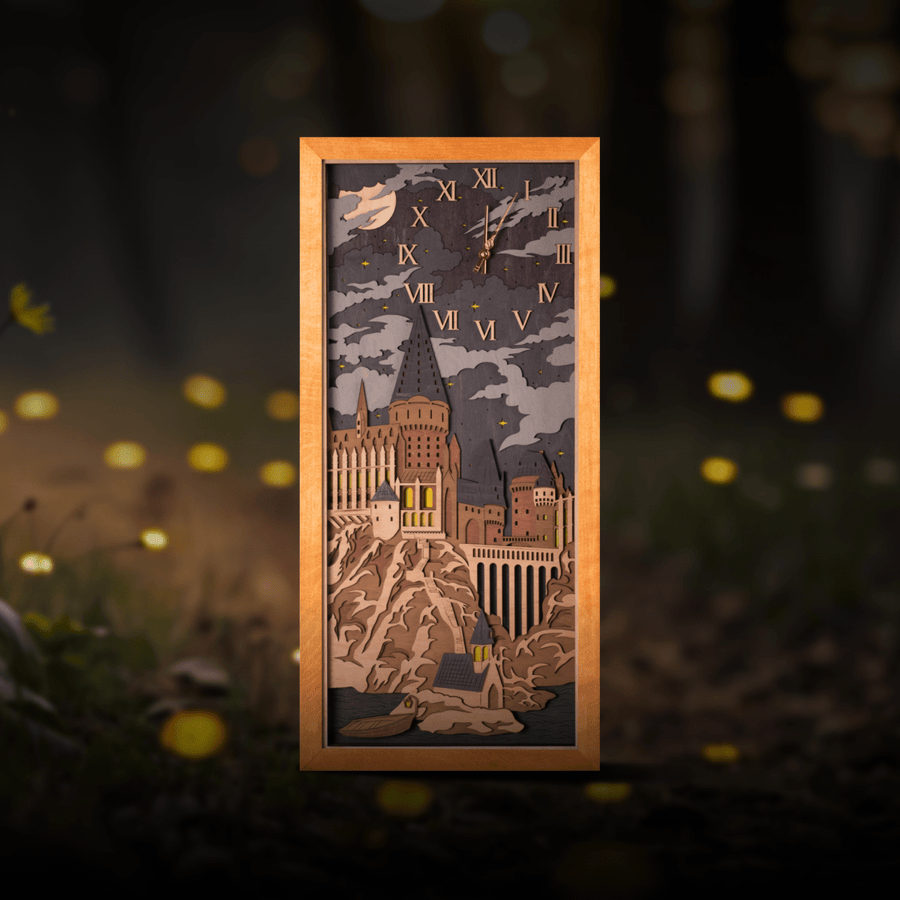 HOGWARTS™ 3D WOOD WALL CLOCK – ZeWood