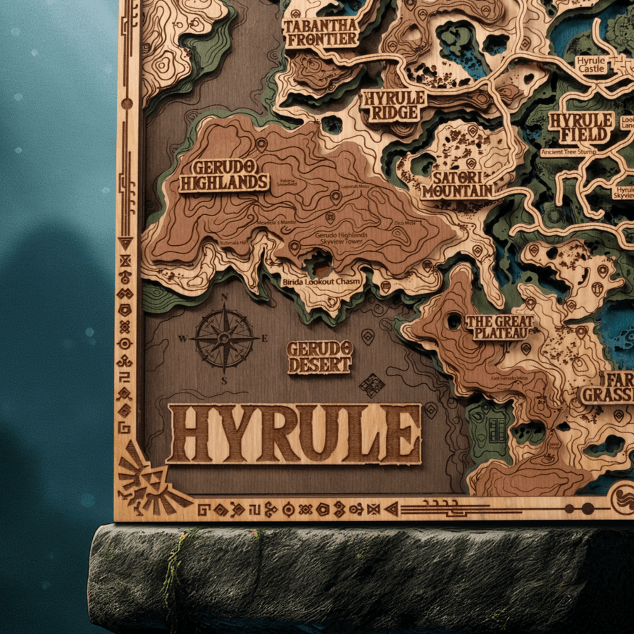 3D Hyrule Map Poster – Perfect Gift for Zelda Fans – ZeWood