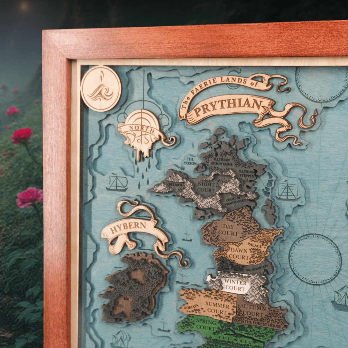 Prythian 3D Wood Map - ACOTAR Gift for Book Lovers – ZeWood