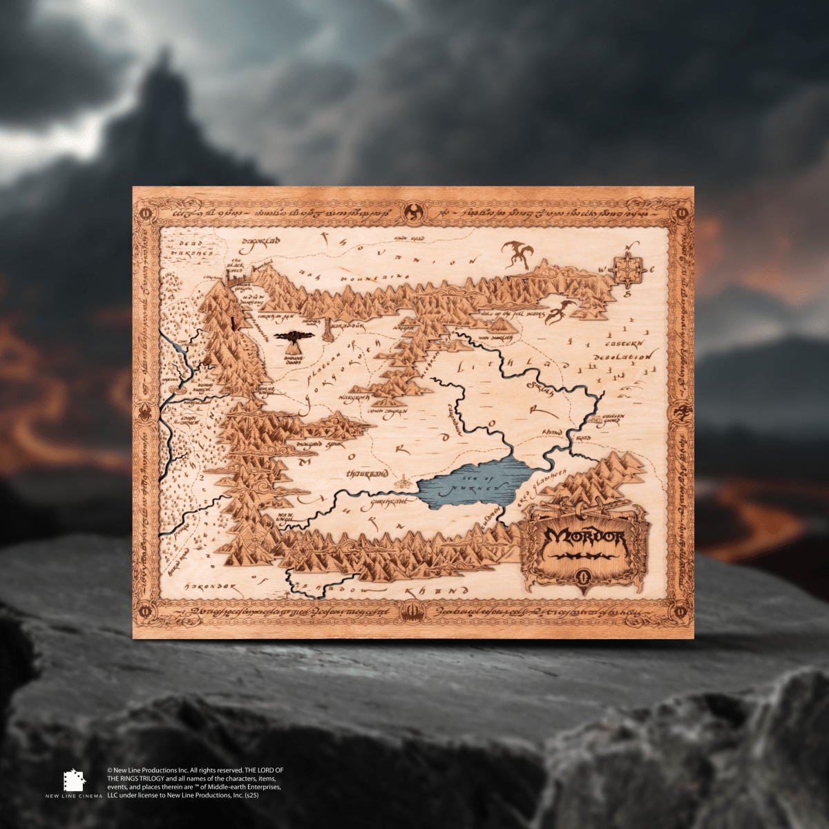 Mordor 3D Wood Map – Dark Middle-earth Wall Art – ZeWood