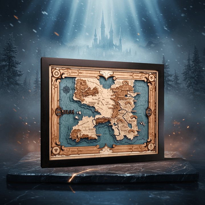 Erilea 3D Wooden Map - Throne of Glass Decor – ZeWood