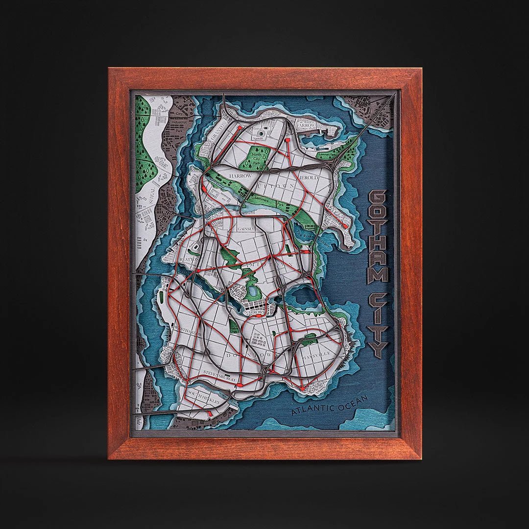 GOTHAM CITY 3D MAP – Ideal Batman Room Decor for Fans – ZeWood