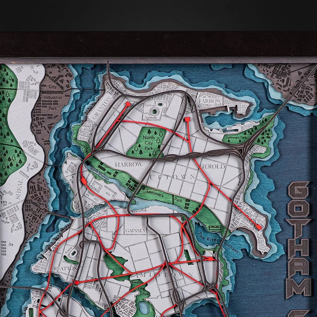 GOTHAM CITY 3D MAP – Ideal Batman Room Decor for Fans – ZeWood