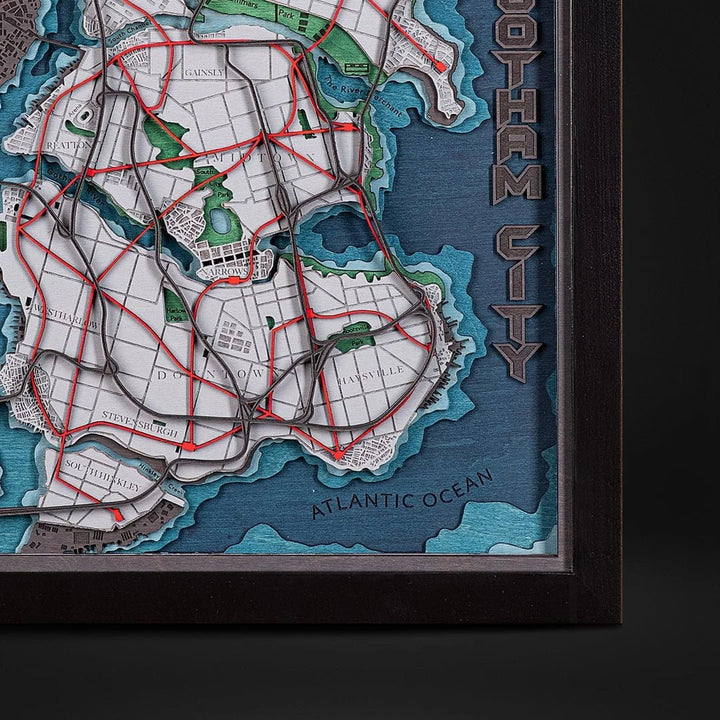GOTHAM CITY 3D MAP – Ideal Batman Room Decor for Fans – ZeWood