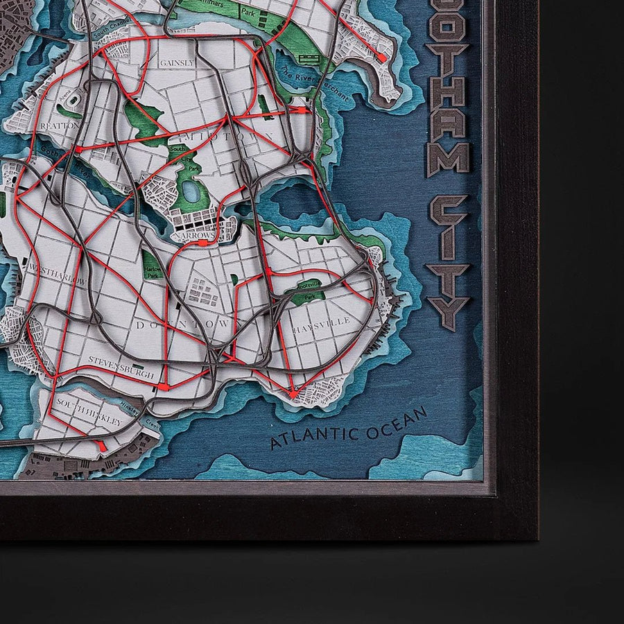 GOTHAM CITY 3D MAP – Ideal Batman Room Decor for Fans – ZeWood