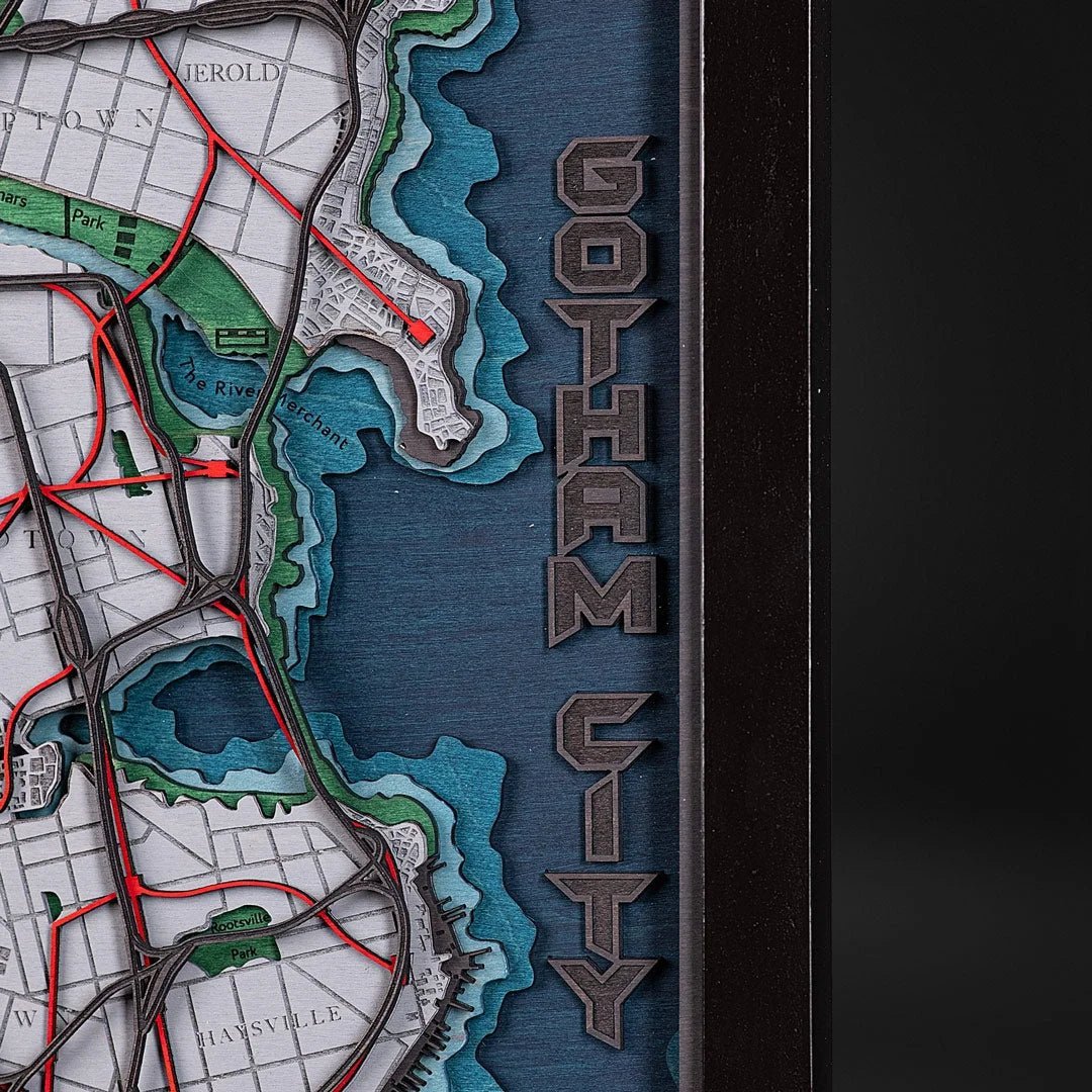 GOTHAM CITY 3D MAP – Ideal Batman Room Decor for Fans – ZeWood
