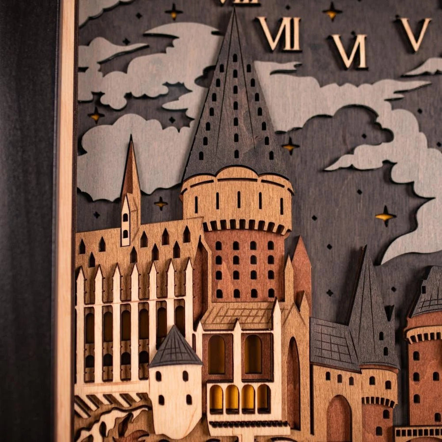 HOGWARTS™ 3D WOOD WALL CLOCK – ZeWood