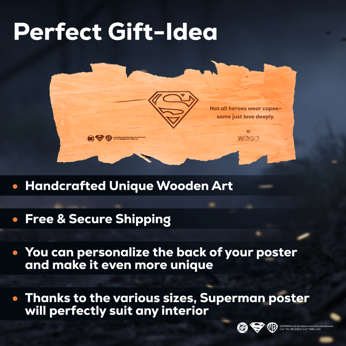 Licensed 3D Superman Poster – Bold DC Comic Gift – ZeWood