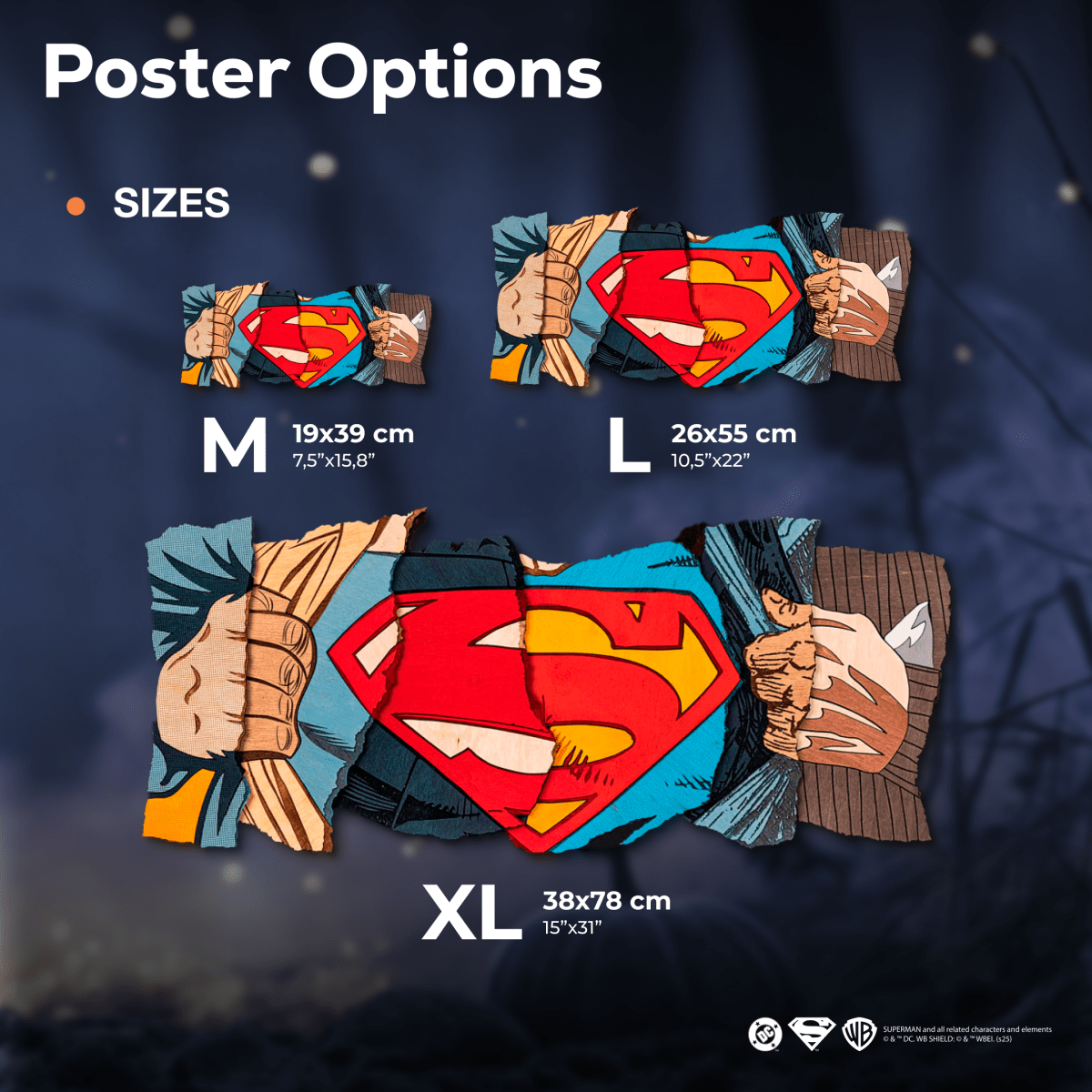 Licensed 3D Superman Poster – Bold DC Comic Gift – ZeWood