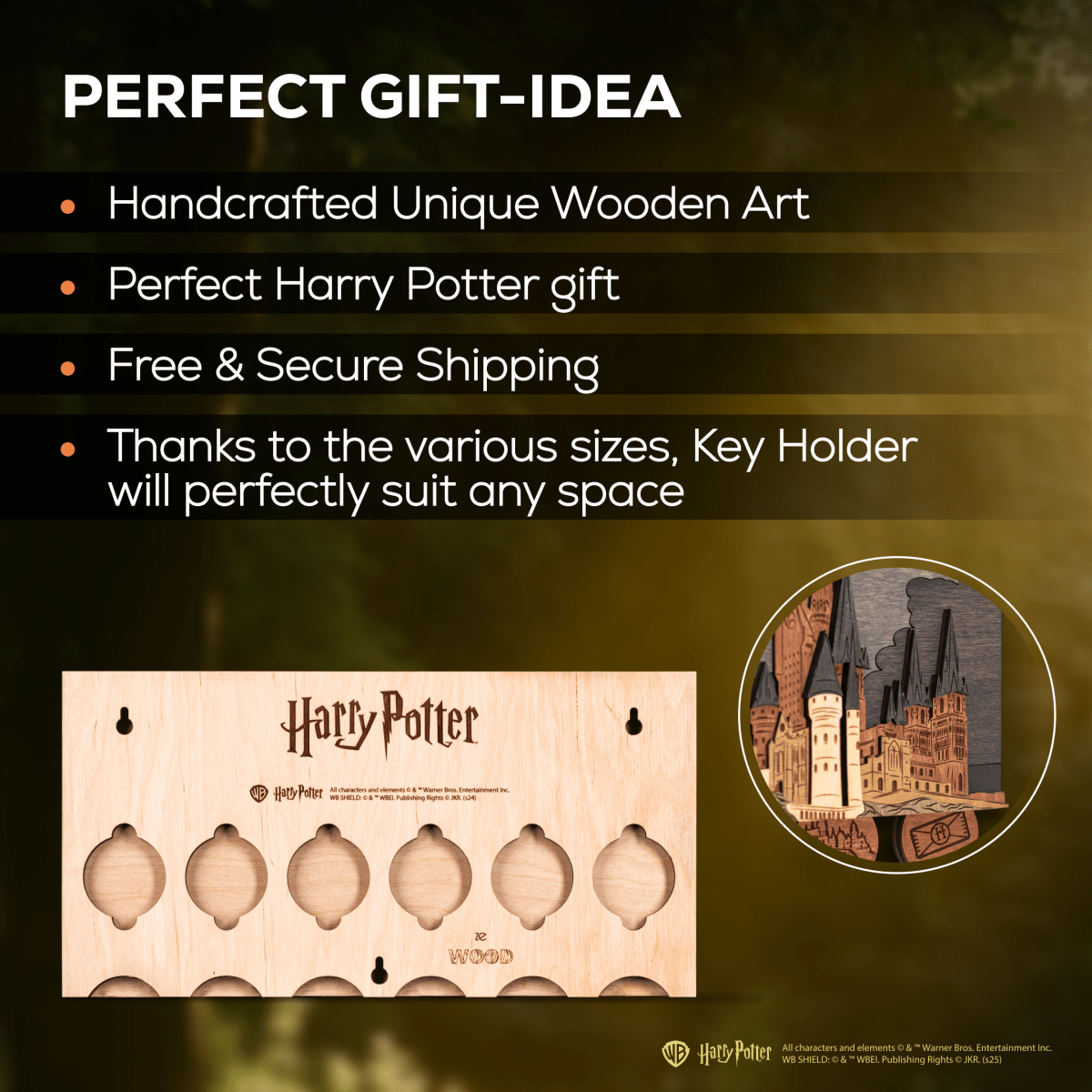 3D Hogwarts Key Holder – Magical Harry Potter Gift – ZeWood