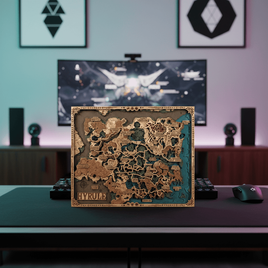 3D Hyrule Map Poster – Perfect Gift for Zelda Fans – ZeWood